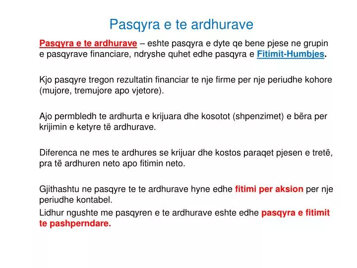 PPT - Pasqyra e te ardhurave PowerPoint Presentation, free download ...