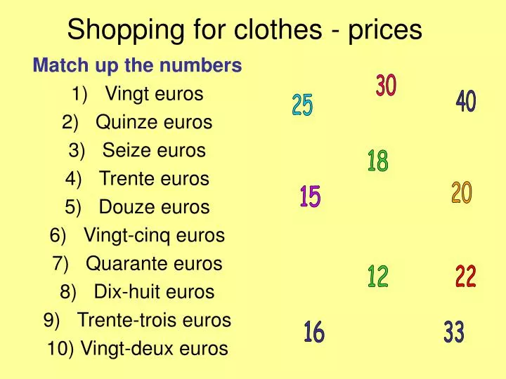 PPT - Shopping for clothes - prices PowerPoint Presentation, free ...
