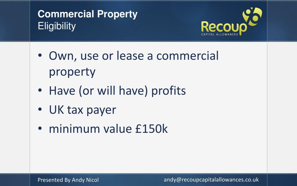 PPT - Maximizing Tax Benefits with Capital Allowances for Commercial ...