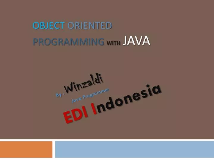Ppt Object Oriented Programming With Java Powerpoint Presentation 1803
