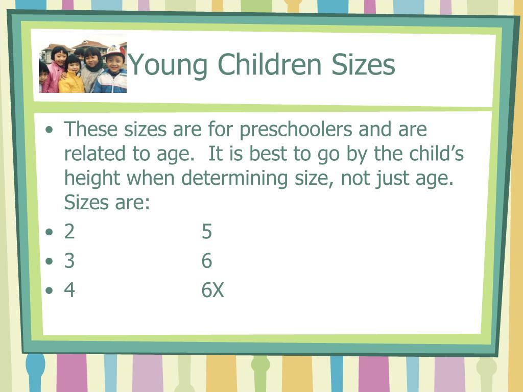PPT - Fashion B: Standard 16 Sizes for Children and Classifications for ...