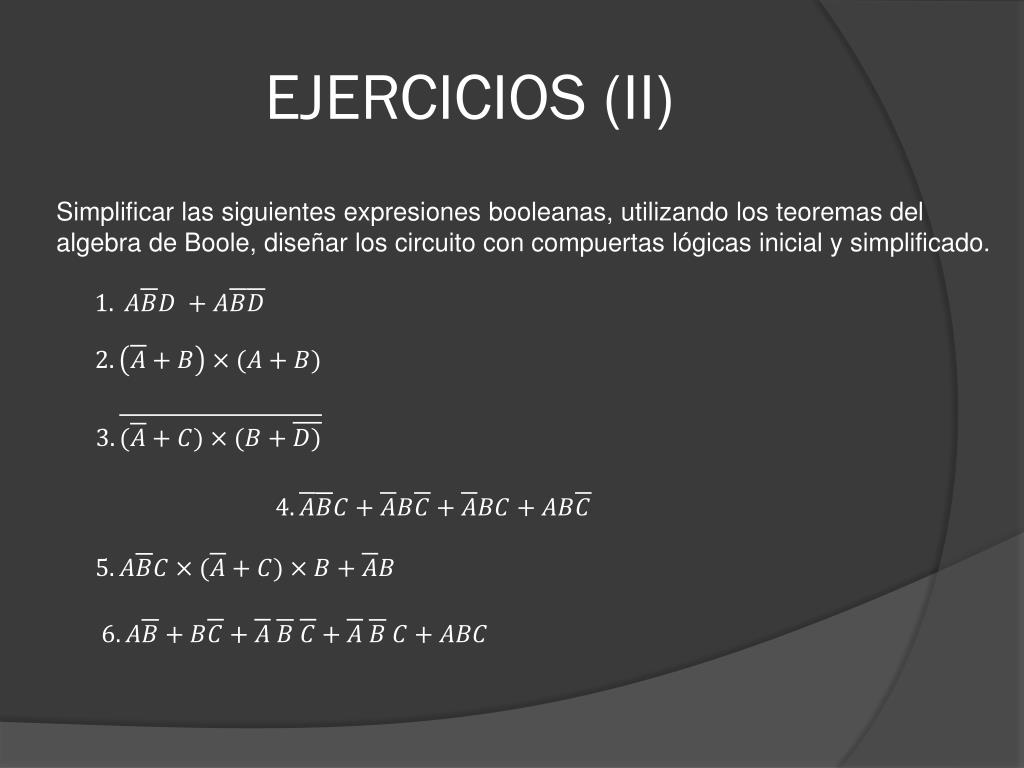 PPT - Reglas Básicas del Álgebra de Boole PowerPoint Presentation, free ...
