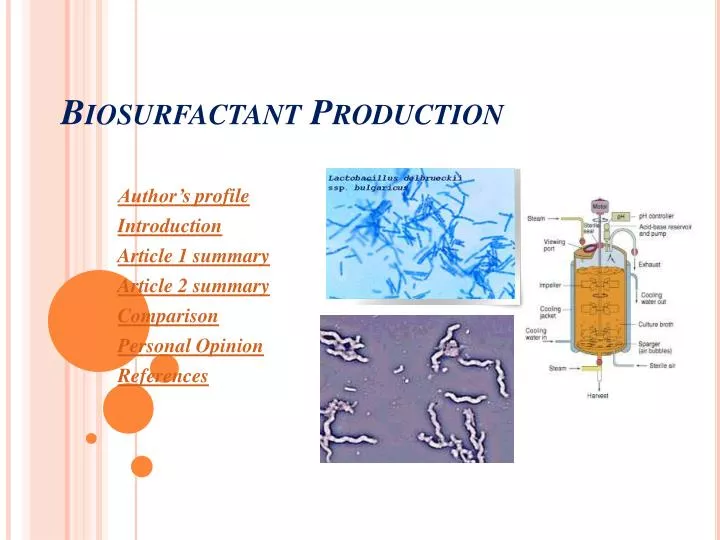 PPT - Biosurfactant Production PowerPoint Presentation, free download ...