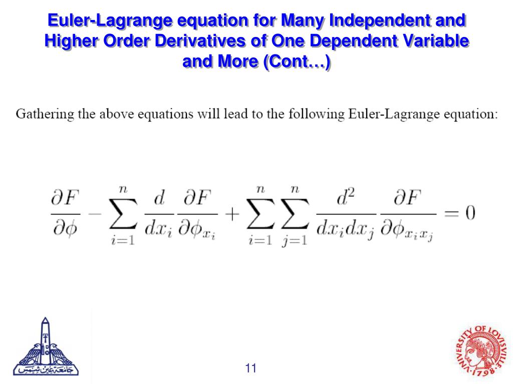 Ppt Calculus Of Variation And Euler Lagrange Equation Lecture 4