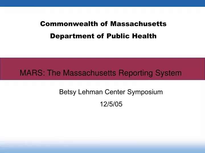 PPT - MARS: The Massachusetts Reporting System PowerPoint Presentation ...