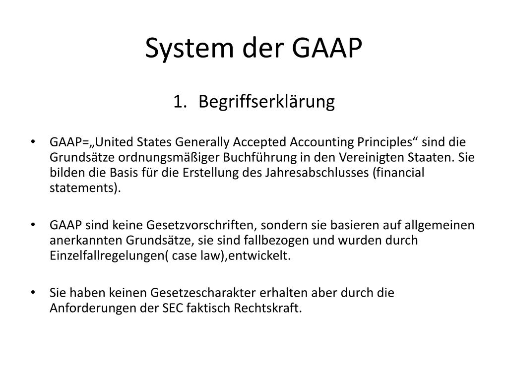 PPT - Grundlagen der Rechnungslegung nach US-GAAP PowerPoint ...