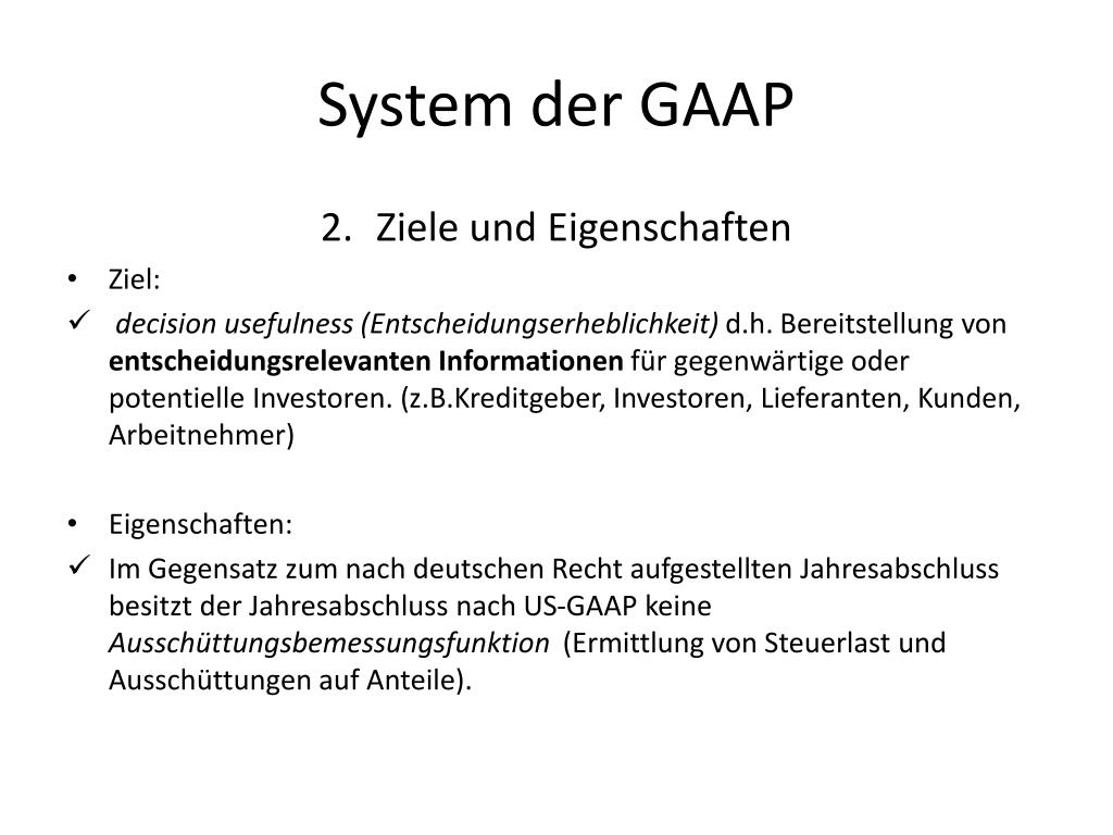 PPT - Grundlagen der Rechnungslegung nach US-GAAP PowerPoint ...