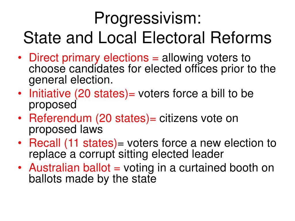 PPT - Gilded Age Politics and the Progressive Era (1865 – 1920 ...