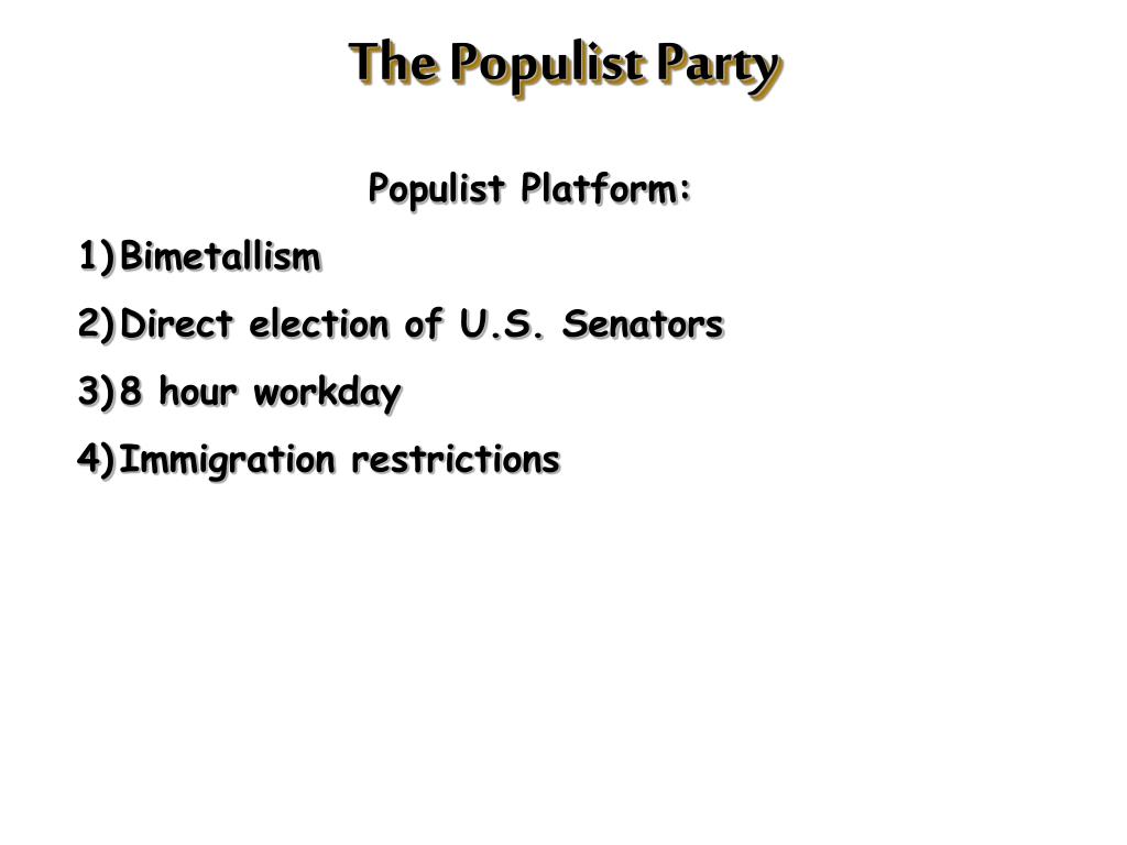 PPT - Gilded Age Politics and the Progressive Era (1865 – 1920 ...
