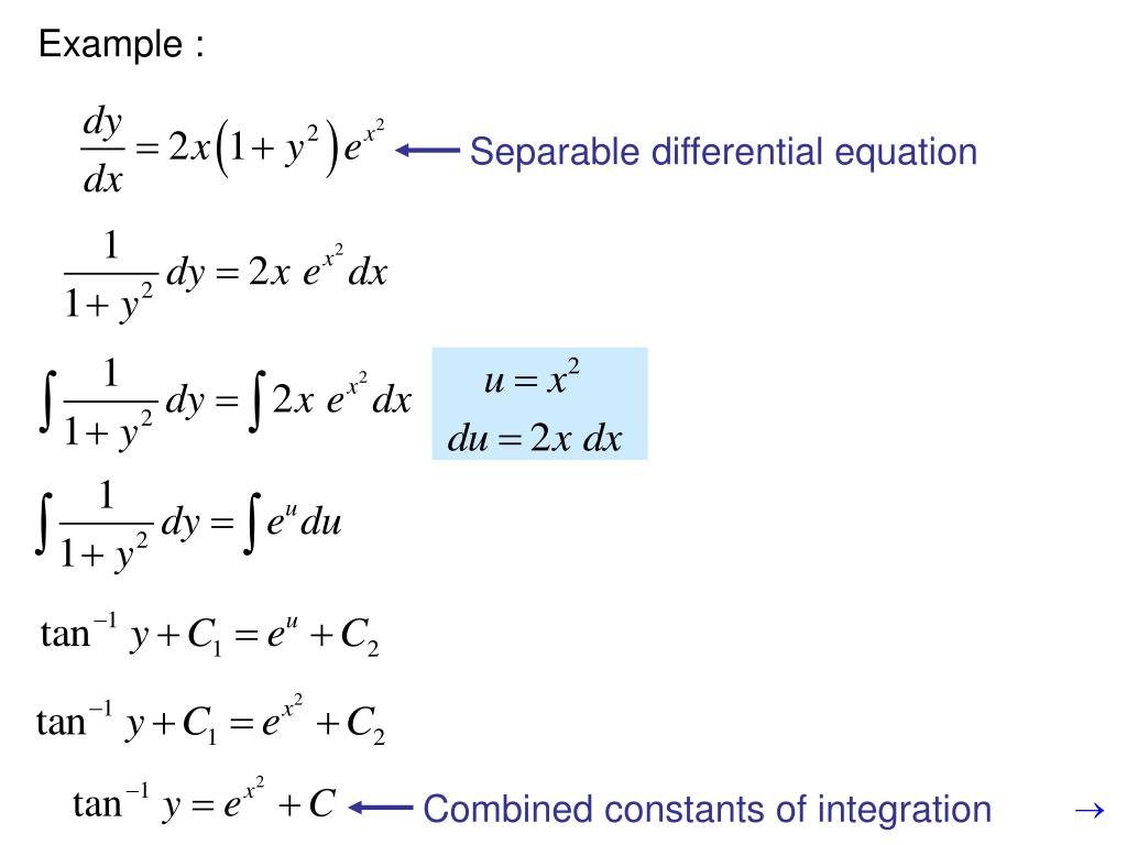 Ppt Separable Differential Equations Powerpoint Presentation Free