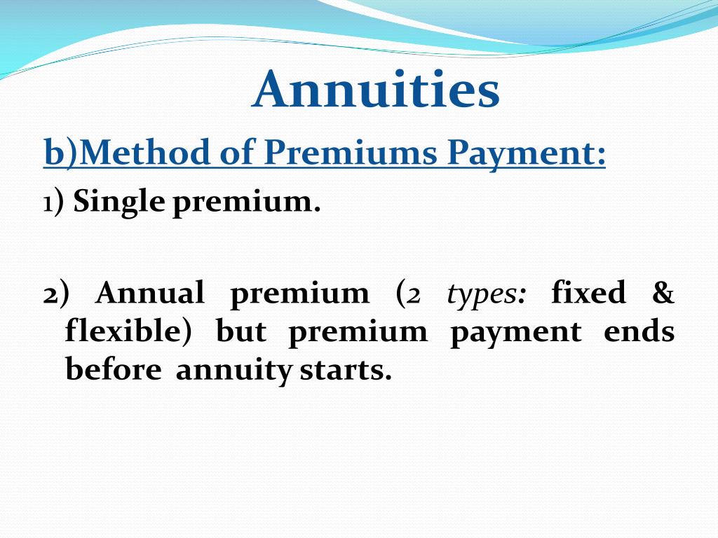 PPT - Chapter 3 Life Insurance Policies “Life Annuities” PowerPoint ...