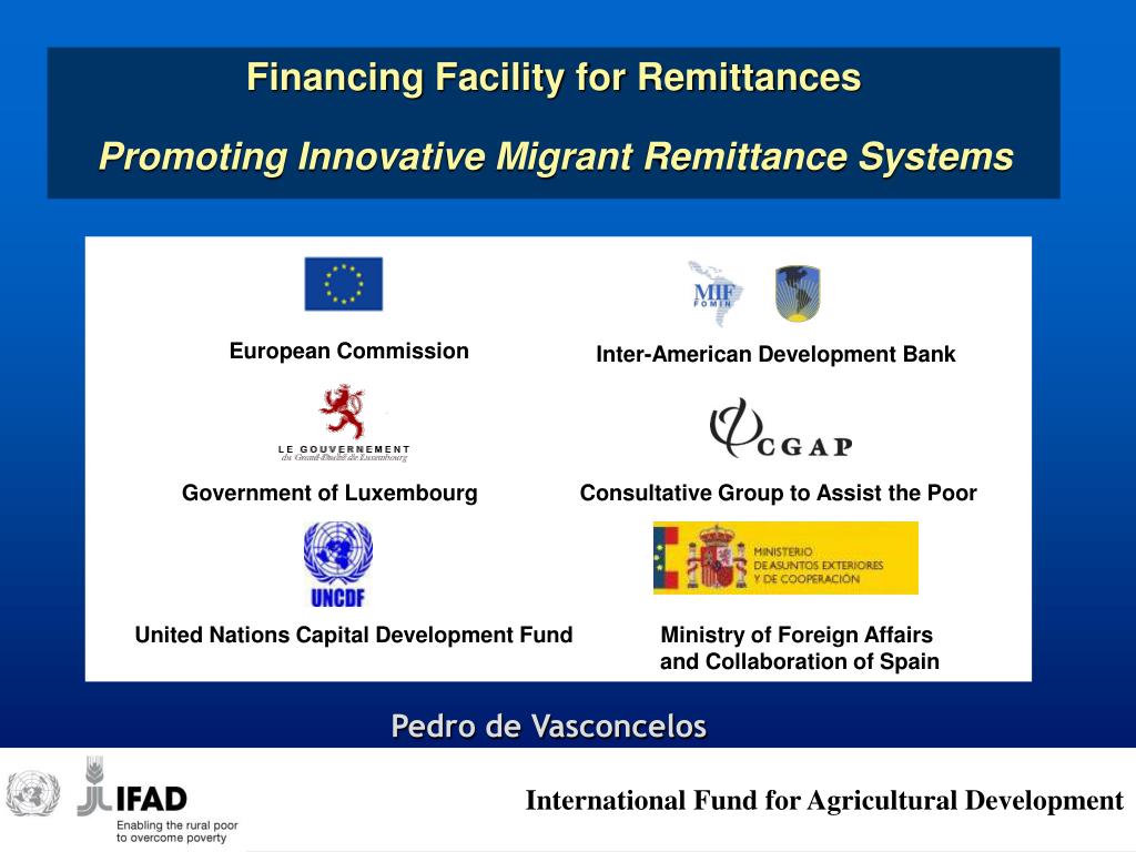 PPT - Financing Facility for Remittances Promoting Innovative Migrant ...