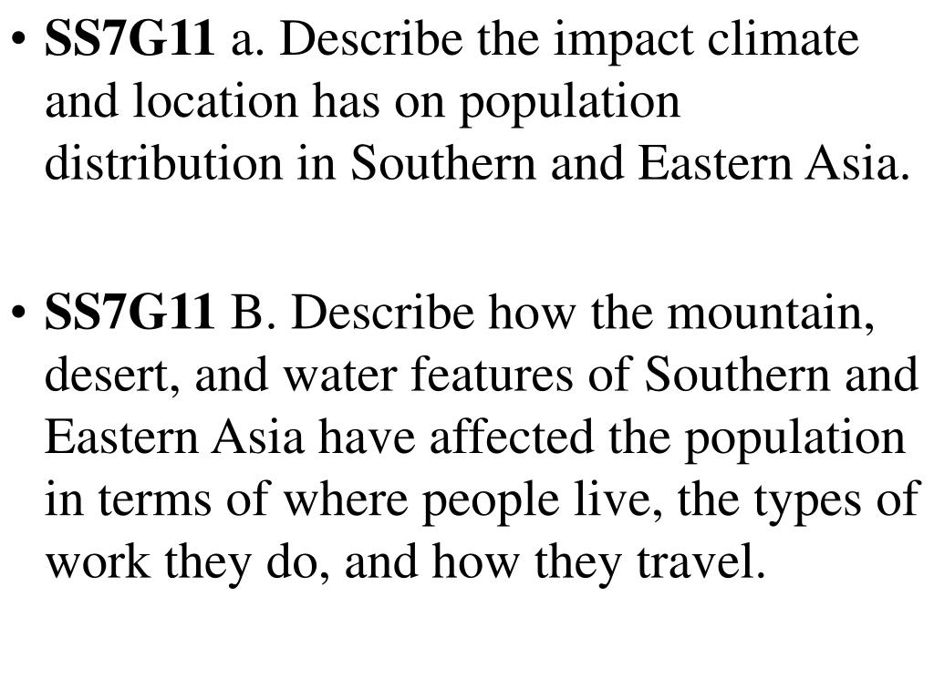 PPT - SS7G9 The student will locate selected features in Southern and ...