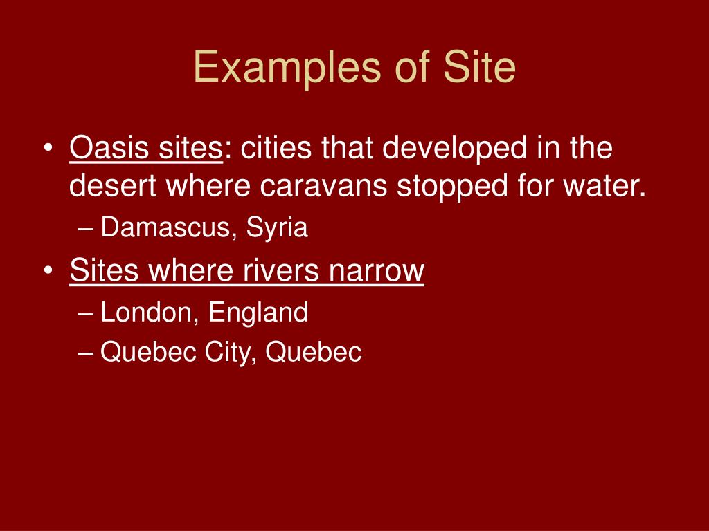 PPT - Site and Situation by Eleanor Joyce City of Salem Schools ...
