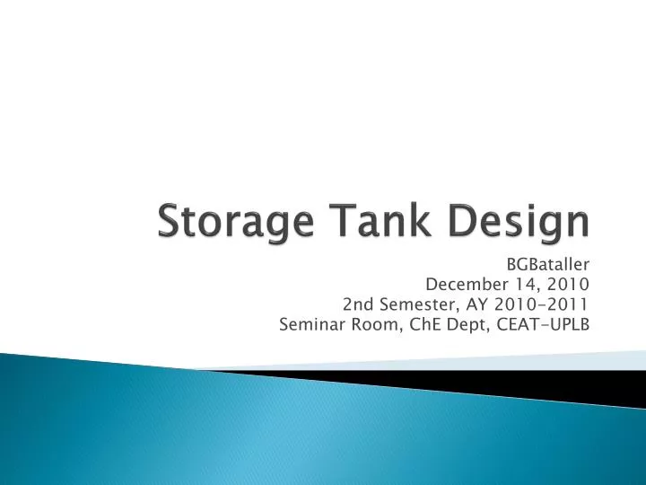 PPT - Storage Tank Design PowerPoint Presentation, free download - ID ...