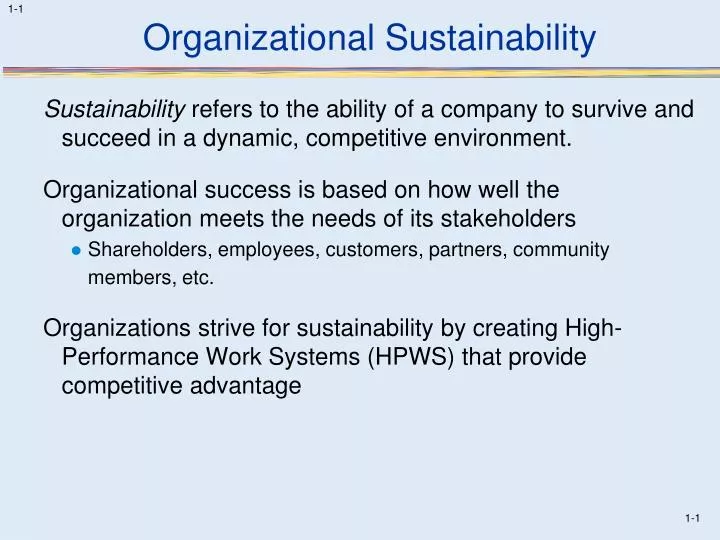PPT - Organizational Sustainability PowerPoint Presentation, free ...