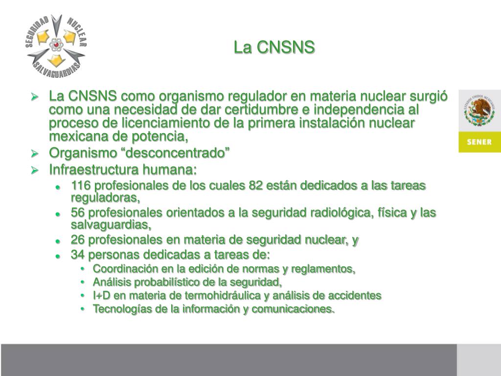 PPT - INFRAESTRUCTURA REGULATORIA EN MATERIA NUCLEAR EN MEXICO ...