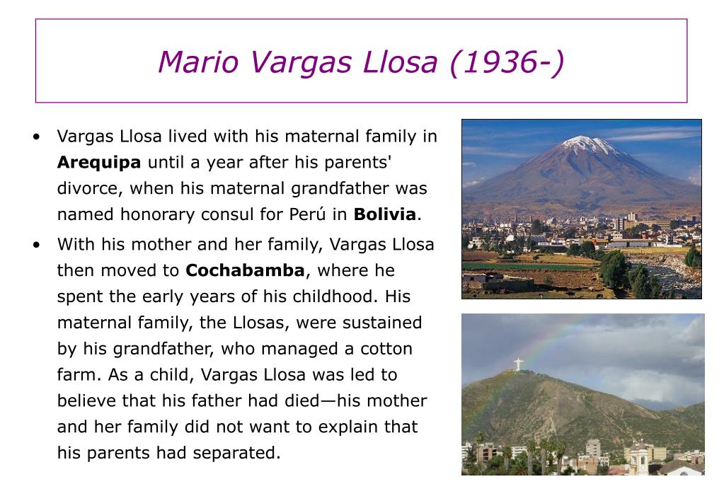 PPT - Artistic and Literature in Spanish America Mario Vargas Llosa Lic ...