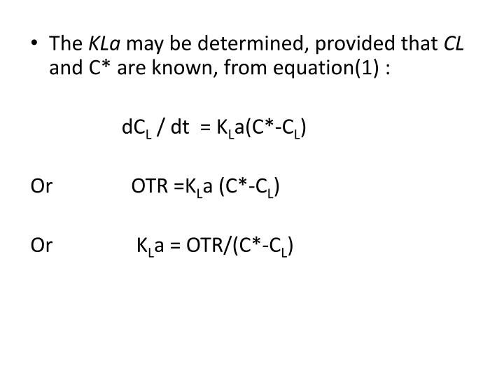 PPT - Measurement of KLa PowerPoint Presentation - ID:3124252