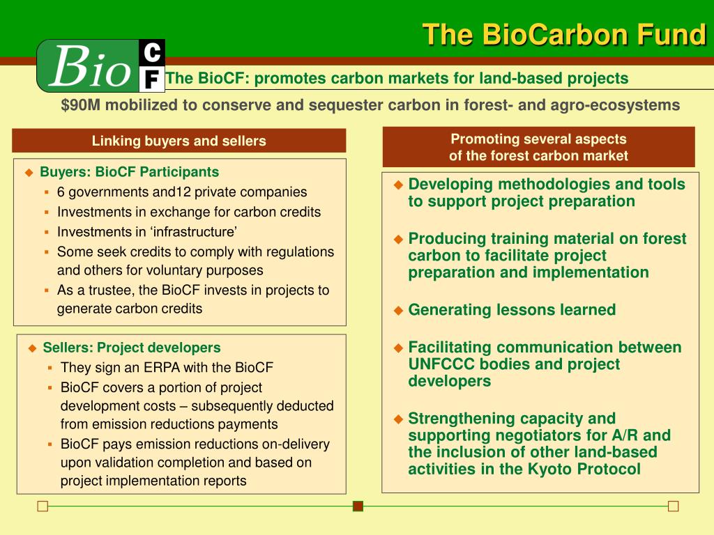 PPT - Harnessing the carbon market to sustain ecosystems and alleviate ...