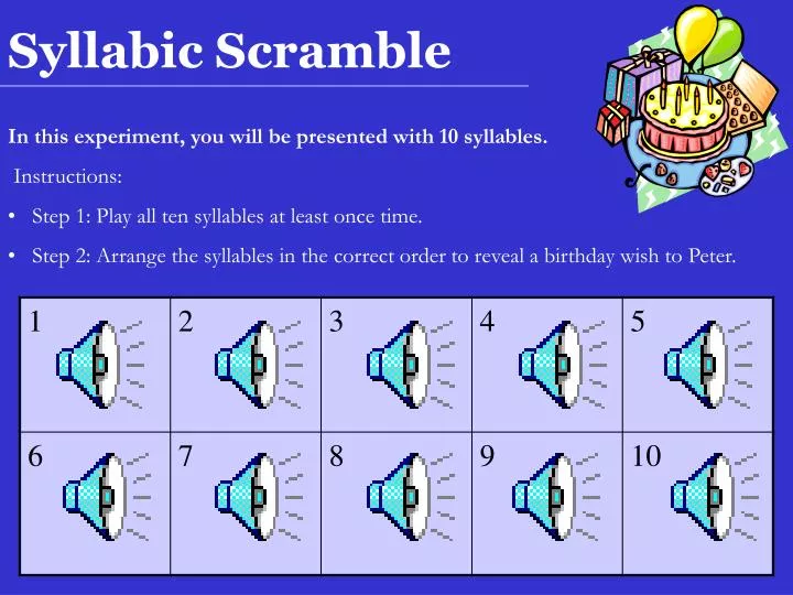 PPT - Syllabic Scramble PowerPoint Presentation, free download - ID:3124647