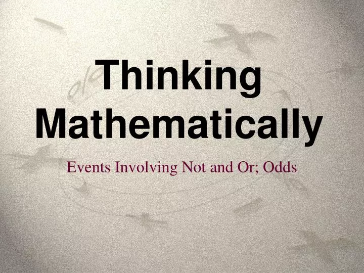 PPT - Thinking Mathematically PowerPoint Presentation, free download ...