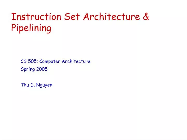 PPT - Instruction Set Architecture & Pipelining PowerPoint Presentation ...