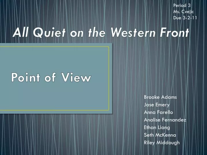 PPT - Point of View PowerPoint Presentation, free download - ID:3125125