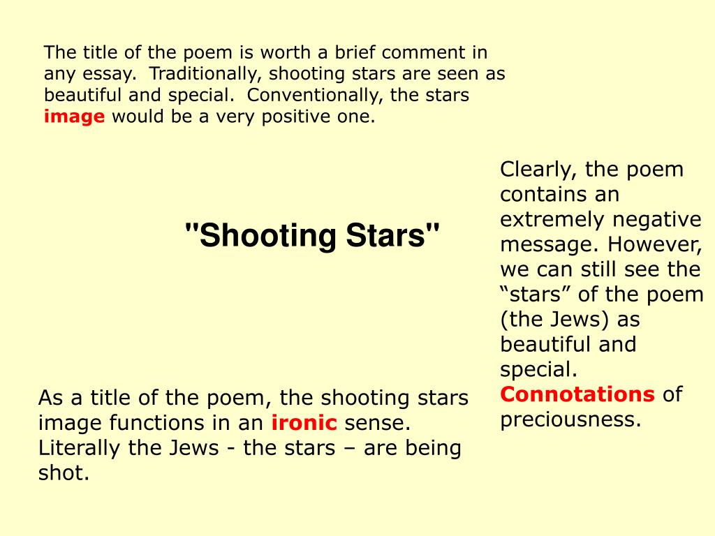 Personification Poems About Stars