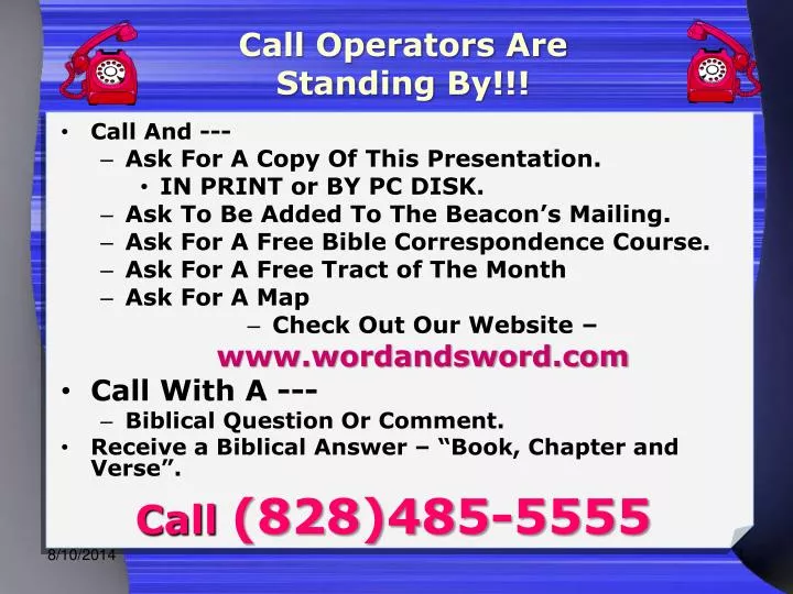 PPT - Call Operators Are Standing By!!! PowerPoint Presentation, free ...