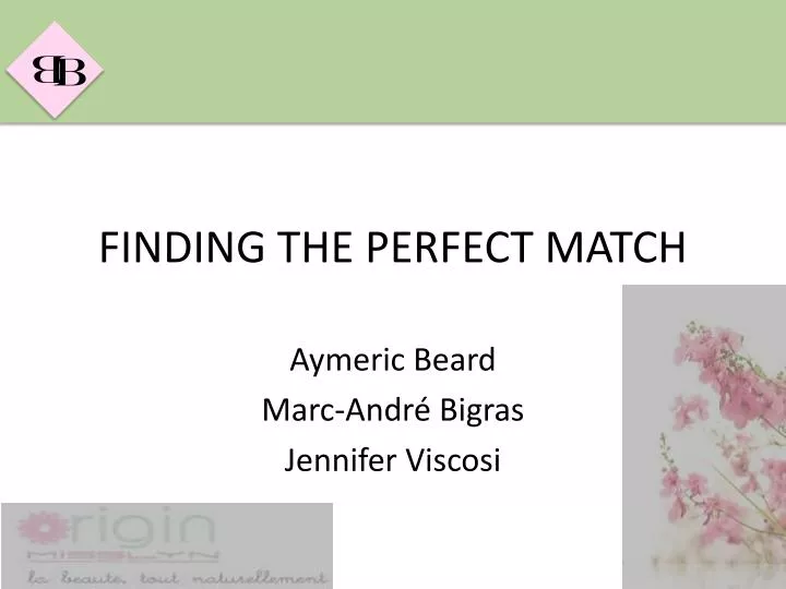 PPT - FINDING THE PERFECT MATCH PowerPoint Presentation, free download ...