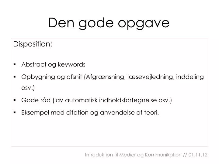 PPT - Den gode opgave PowerPoint Presentation, free download - ID:3126890