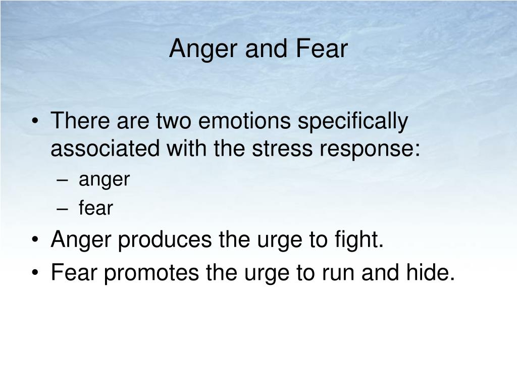 PPT - The Stress Emotions: Anger and Fear Chapter 5 PowerPoint ...