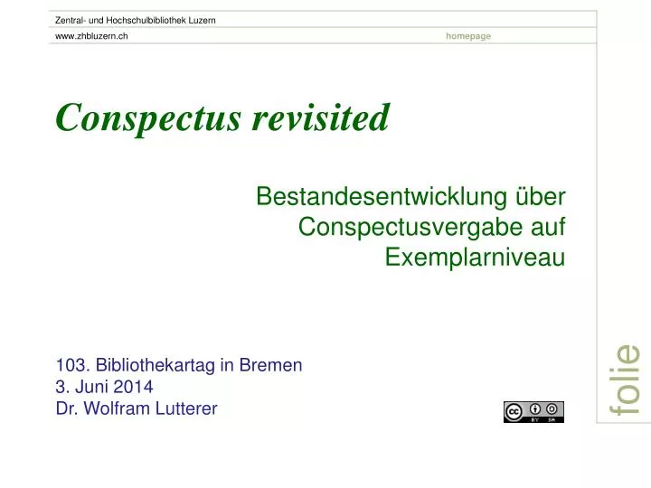 PPT - Conspectus revisited PowerPoint Presentation, free download - ID ...