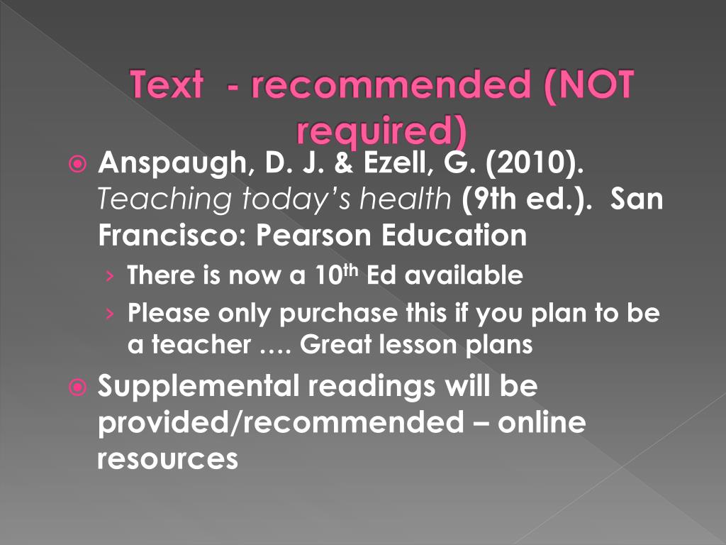 PPT - HKIN 426: Health Education January 6, 2014 PowerPoint ...