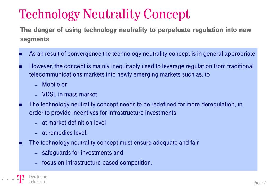 PPT - The Technology Neutrality Concept Used to Perpetuate Regulation ...