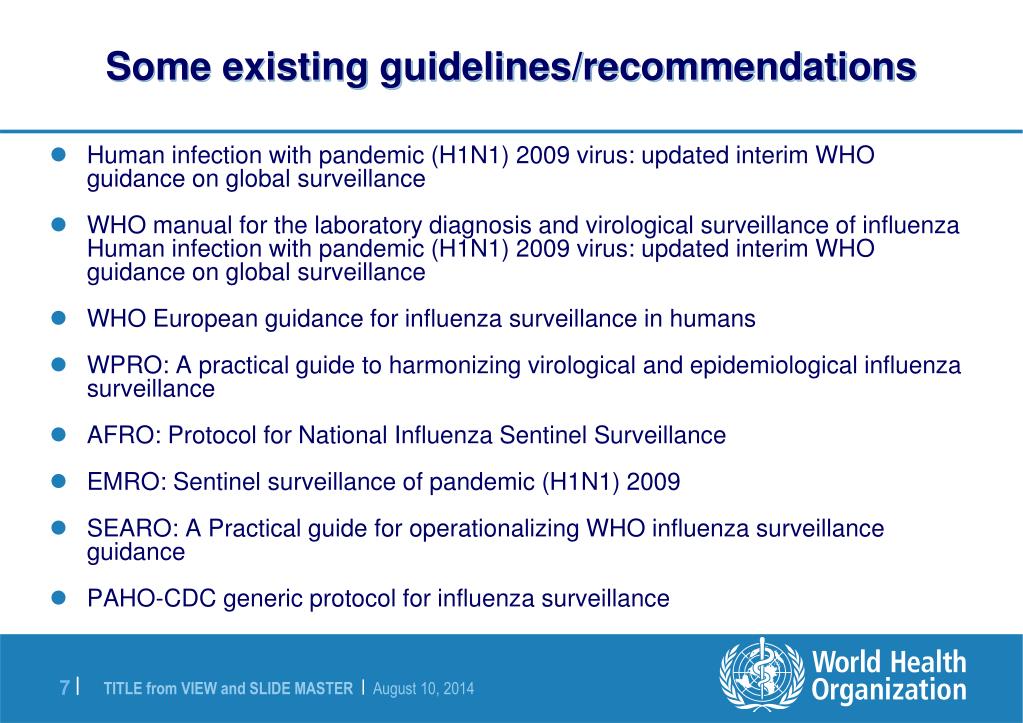 PPT - WHO global manual on surveillance of human influenza PowerPoint ...