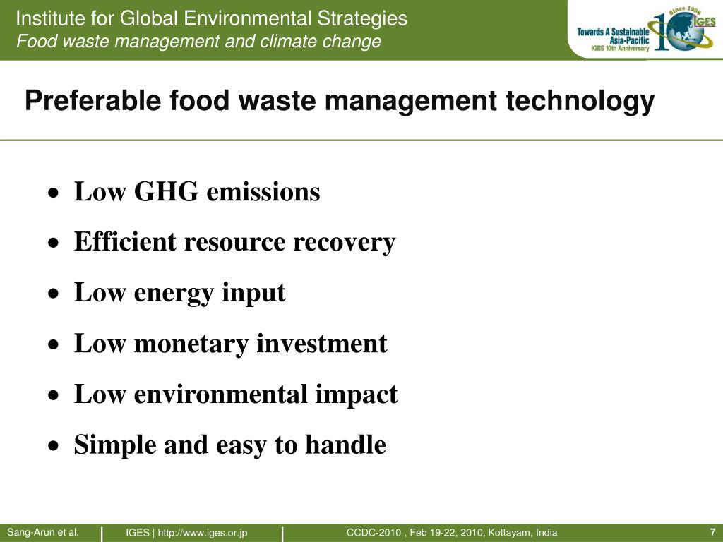 PPT - Integrated Food Waste Management for Climate Change Mitigation in ...