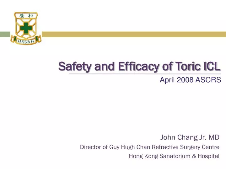 PPT - Safety and Efficacy of Toric ICL PowerPoint Presentation, free ...