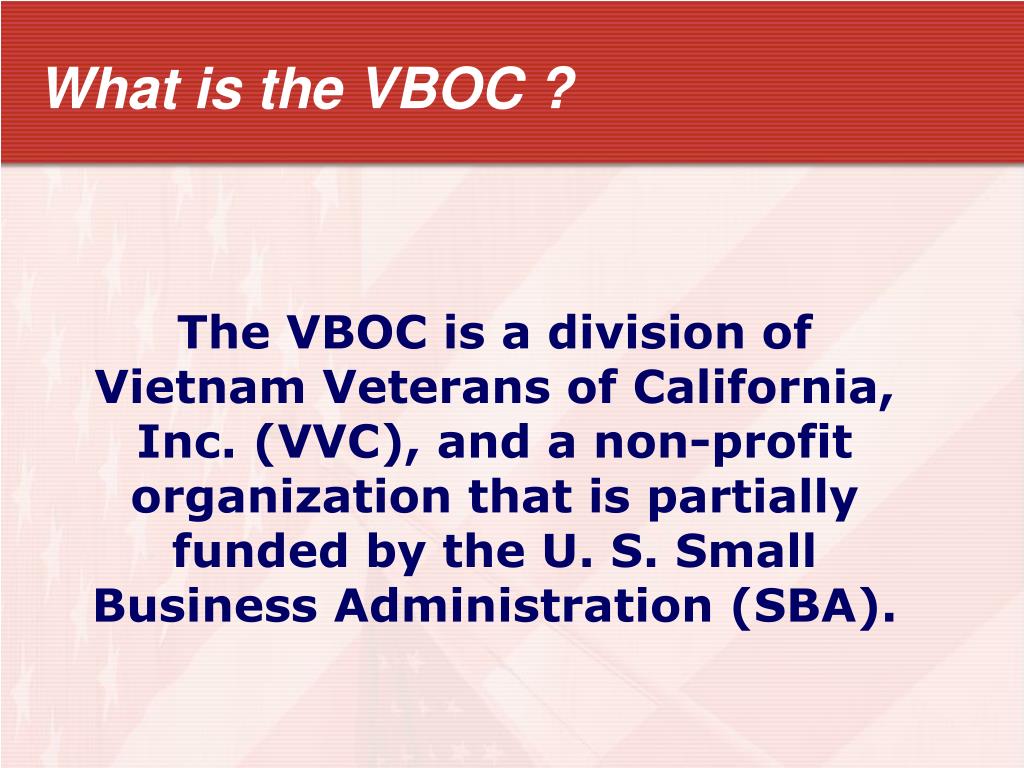 PPT - Welcome and thank you for your interest in the Veterans Business ...