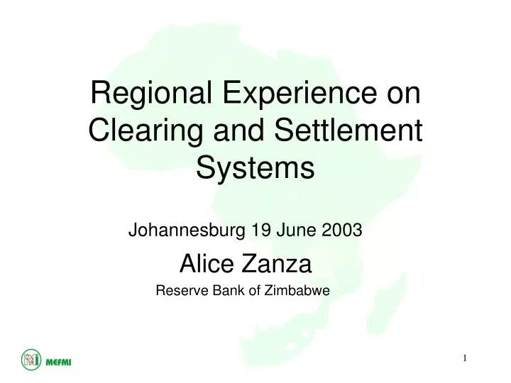 PPT - Regional Experience on Clearing and Settlement Systems PowerPoint ...