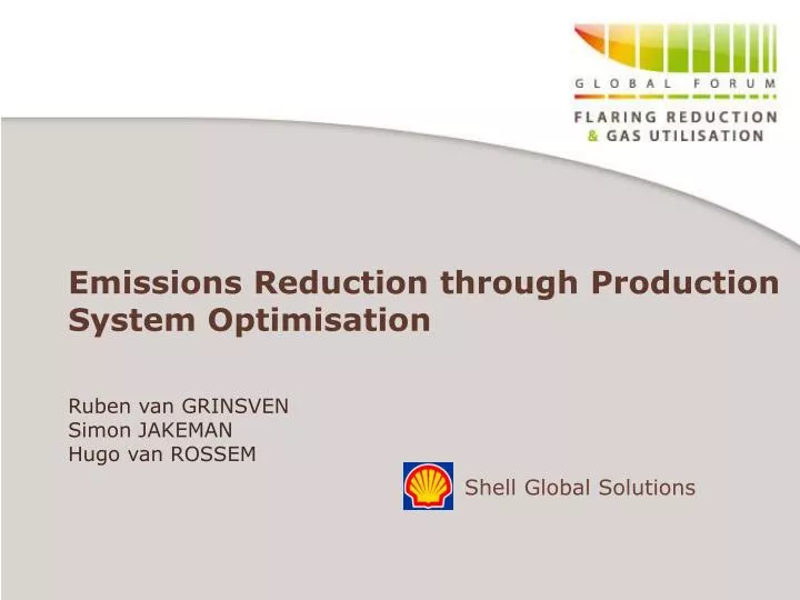PPT - Emissions Reduction through Production System Optimisation PowerPoint Presentation - ID ...