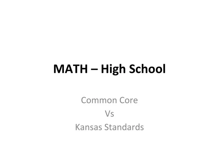 PPT - MATH – High School PowerPoint Presentation, free download - ID ...