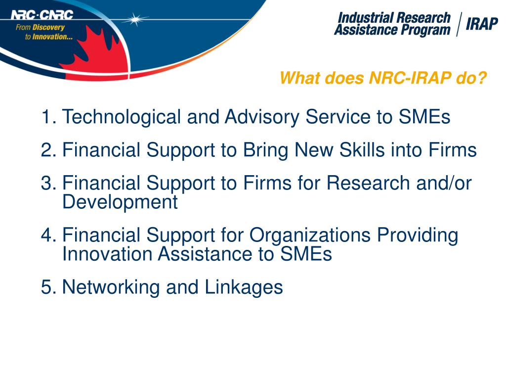 PPT - National Research Council Industrial Research Assistance Program ...