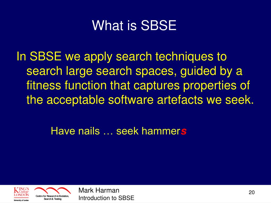 PPT - Mark Harman King’s College London PowerPoint Presentation, free ...
