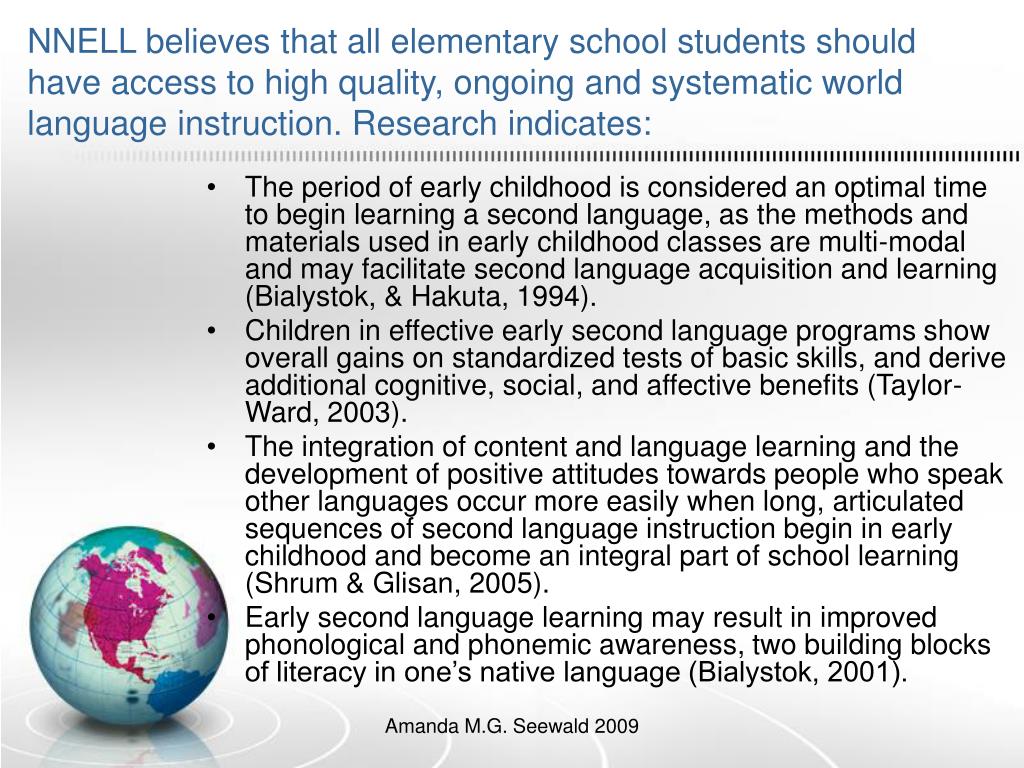 PPT - Give your child the world: World Languages in Early Childhood and ...