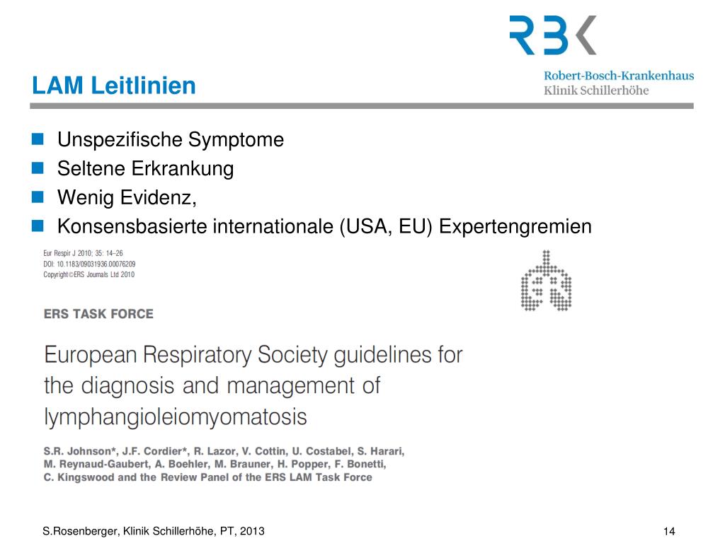 PPT - Lymphangioleiomyomatose (LAM) Physiotherapie bei LAM Stefanie ...