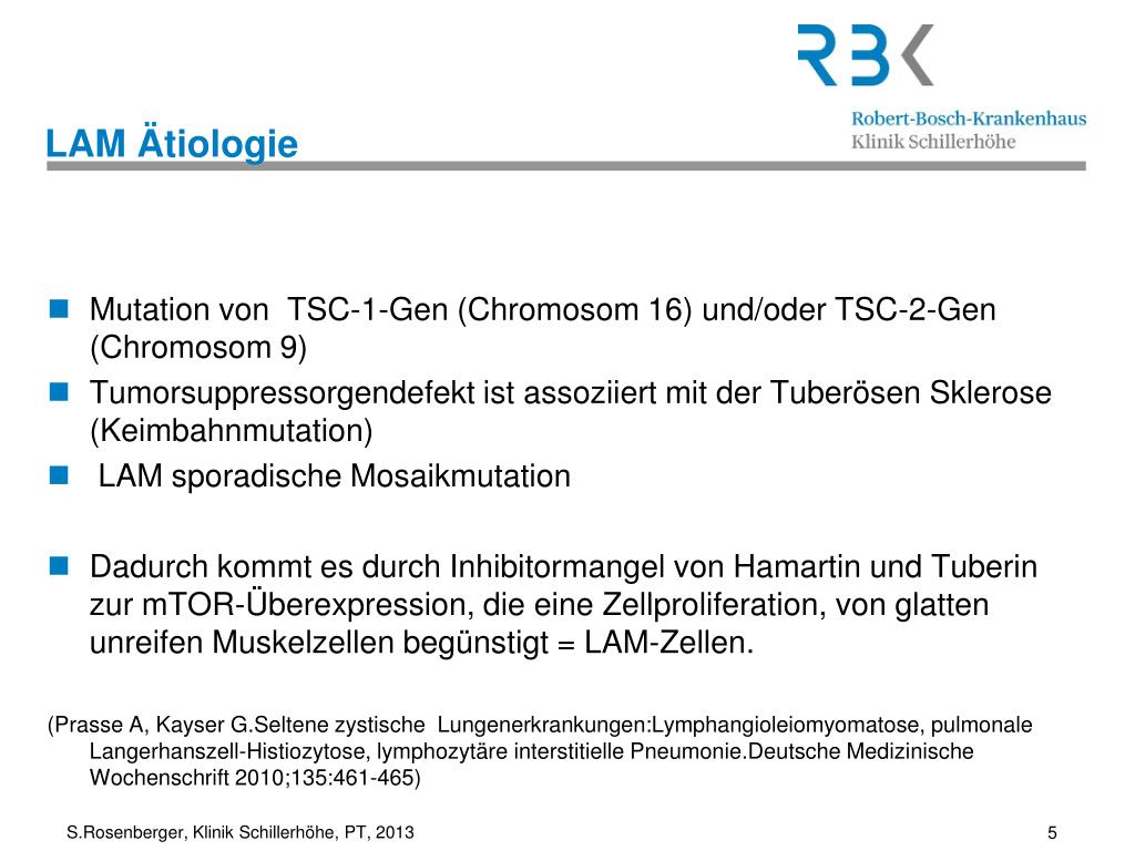 PPT - Lymphangioleiomyomatose (LAM) Physiotherapie bei LAM Stefanie ...