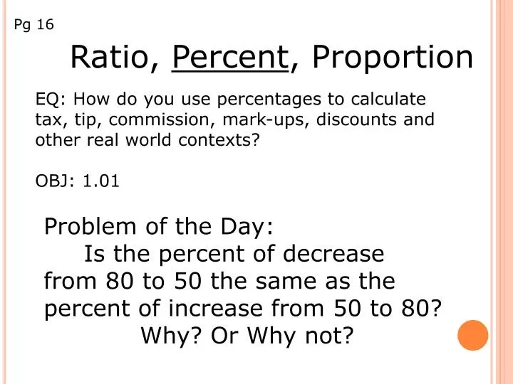 PPT - Ratio, Percent , Proportion PowerPoint Presentation, free ...