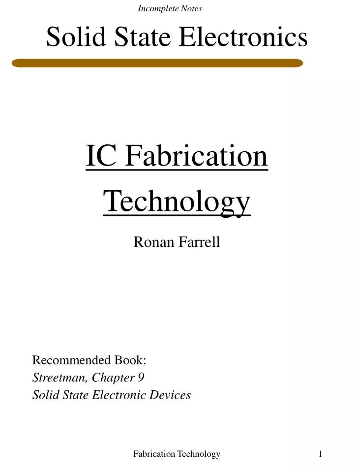 PPT - Solid State Electronics PowerPoint Presentation, free download ...